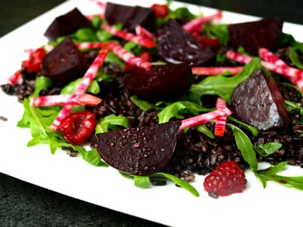 Salade de betterave rouge & chioggia, fleur de sel au café - Cookismo